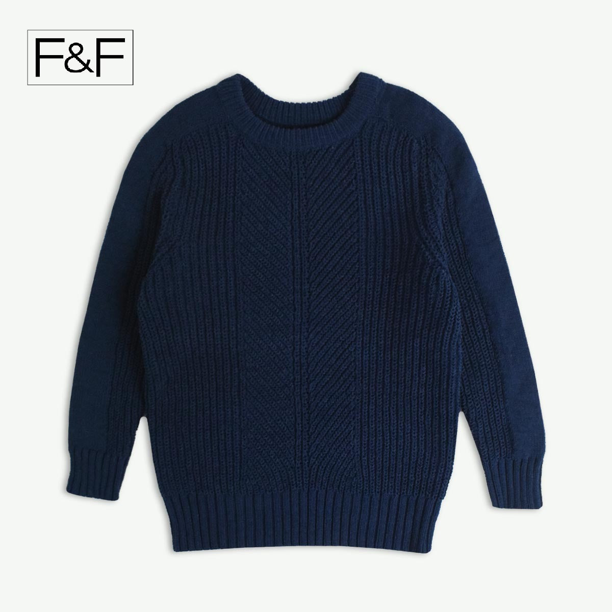F&F NAVY BLUE FINE KNITTED SWEATER – PEEKABOO.PK