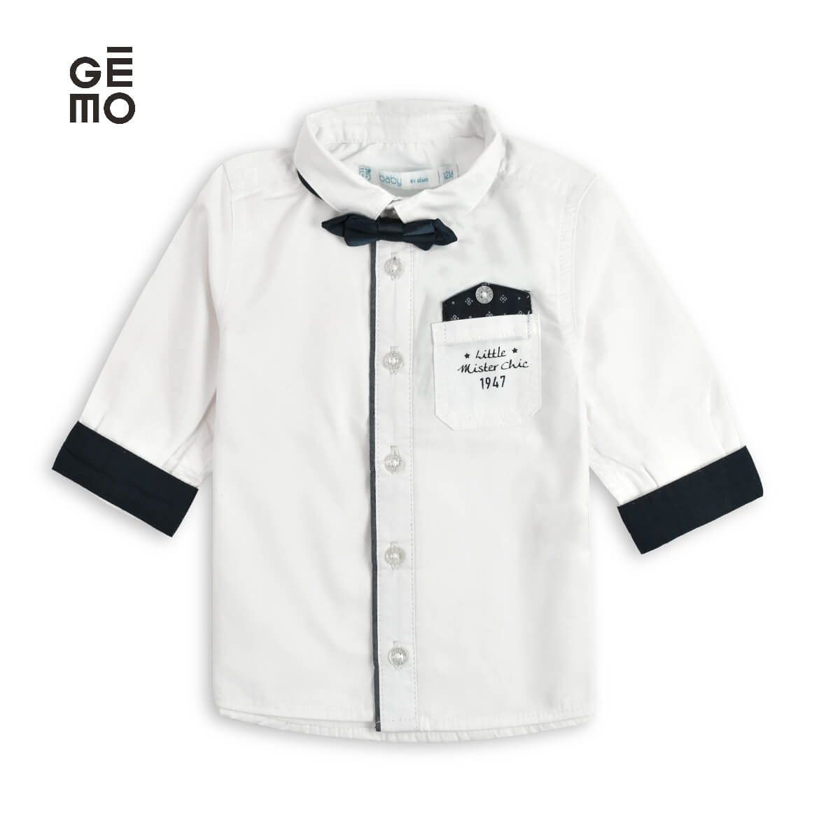 GEMO WHITE LITTLE MISTER 1947 WITH BOW SHIRT – PEEKABOO.PK