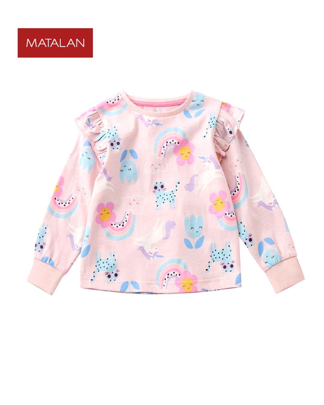 MATALAN BABY PINK RAINBOW PRINT TOP – PEEKABOO.PK