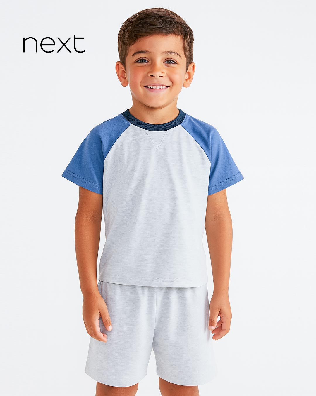 NEXT GREY REGULAR FIT T-SHIRT WITH SHORT SET – PEEKABOO.PK