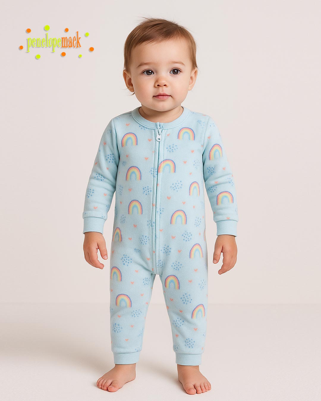 PENELOPE COZY PASTEL RAINBOW ZIP ROMPER – PEEKABOO.PK