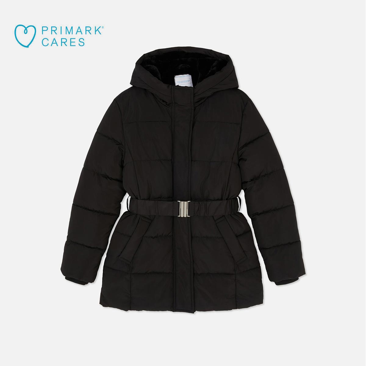 PRIMARK BLACK BELTED PUFFER JACKET – PEEKABOO.PK