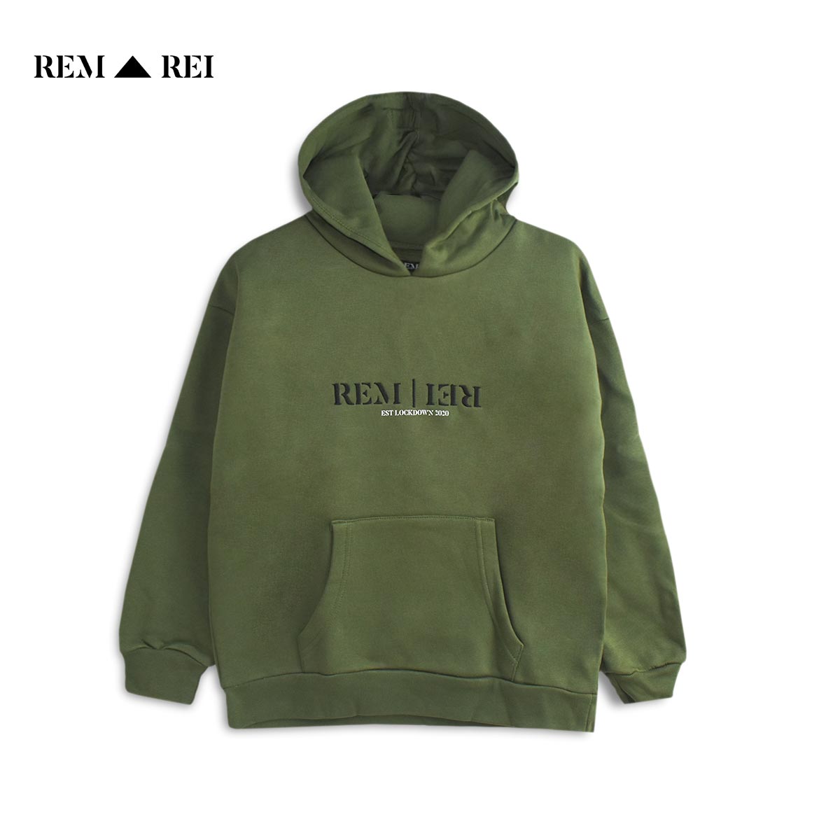 REM & REI DARK GREEN PRINTED HOODIE – PEEKABOO.PK