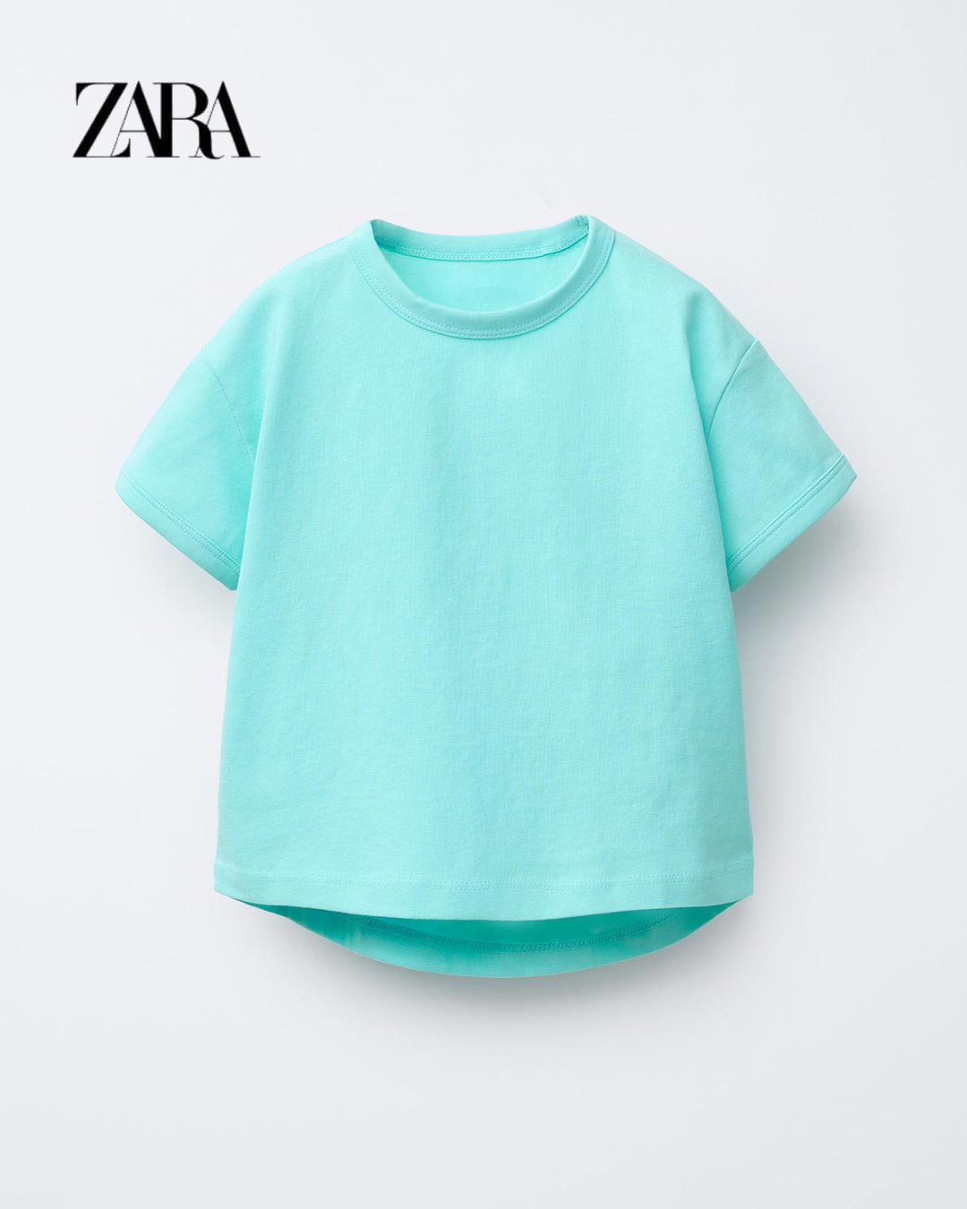 ZARA TURQUOISE PLAIN T-SHIRT – PEEKABOO.PK